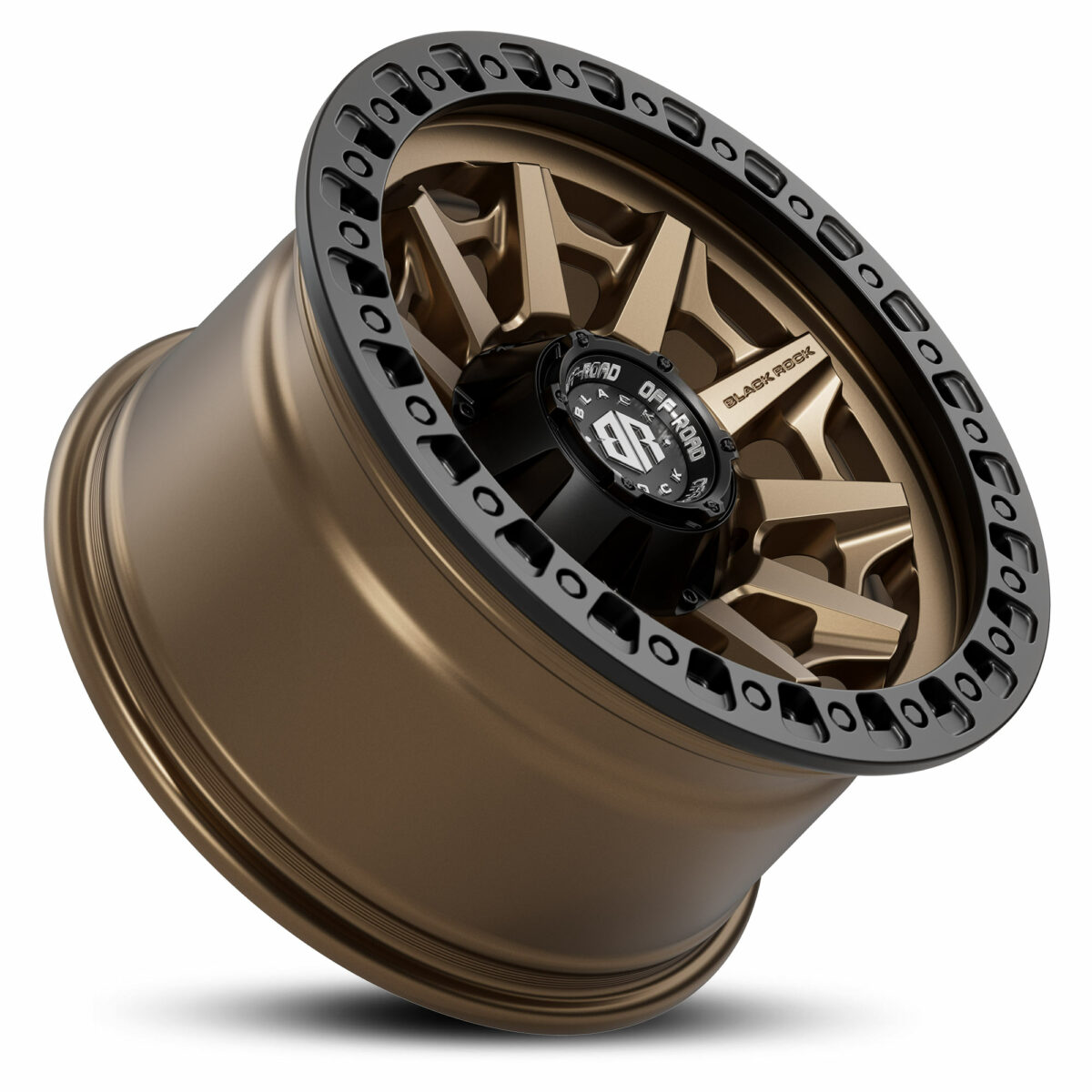 BLACK ROCK CAGE DARK BRONZE WITH BLACK RING 18X9 6X130 WHEEL & TYRE ...