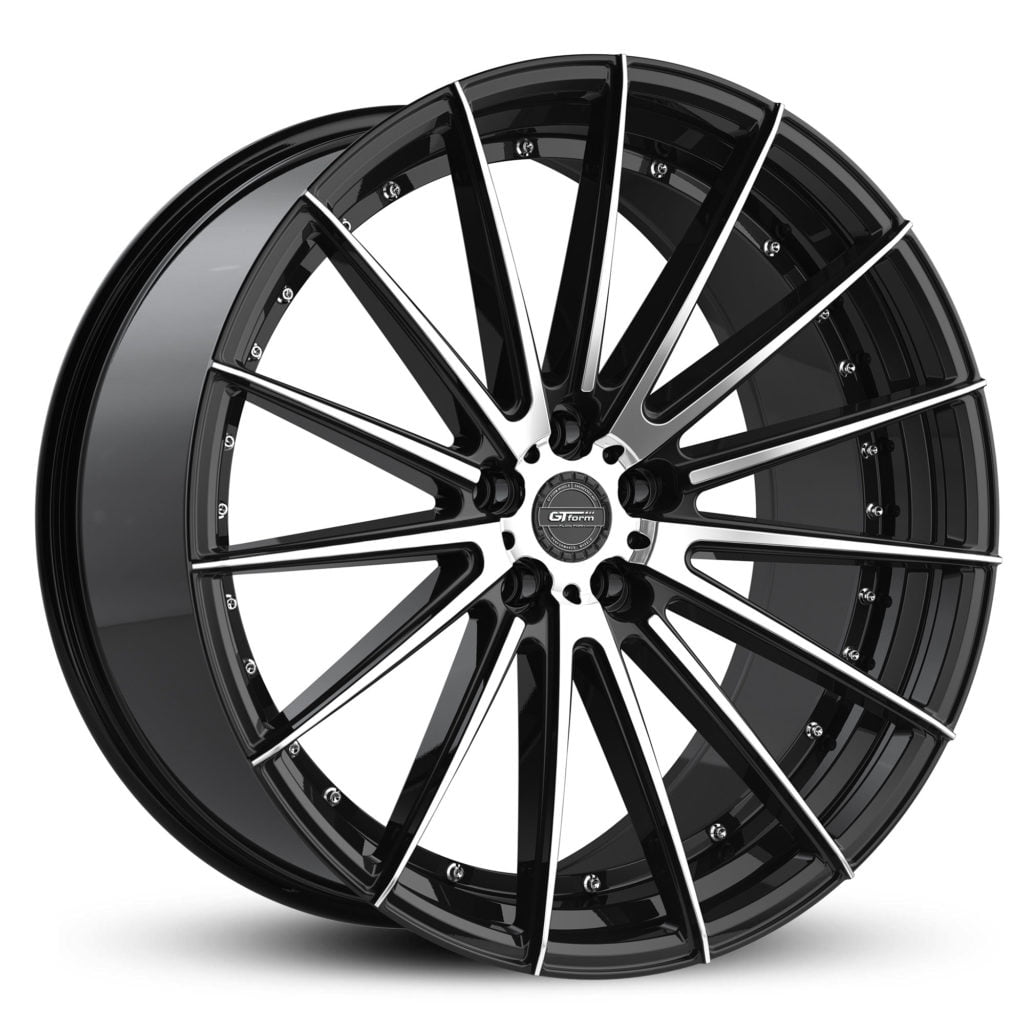 GT FORM ANVIL GLOSS BLACK MACHINED FACE 19X8.5 5X110 WHEEL & TYRE ...