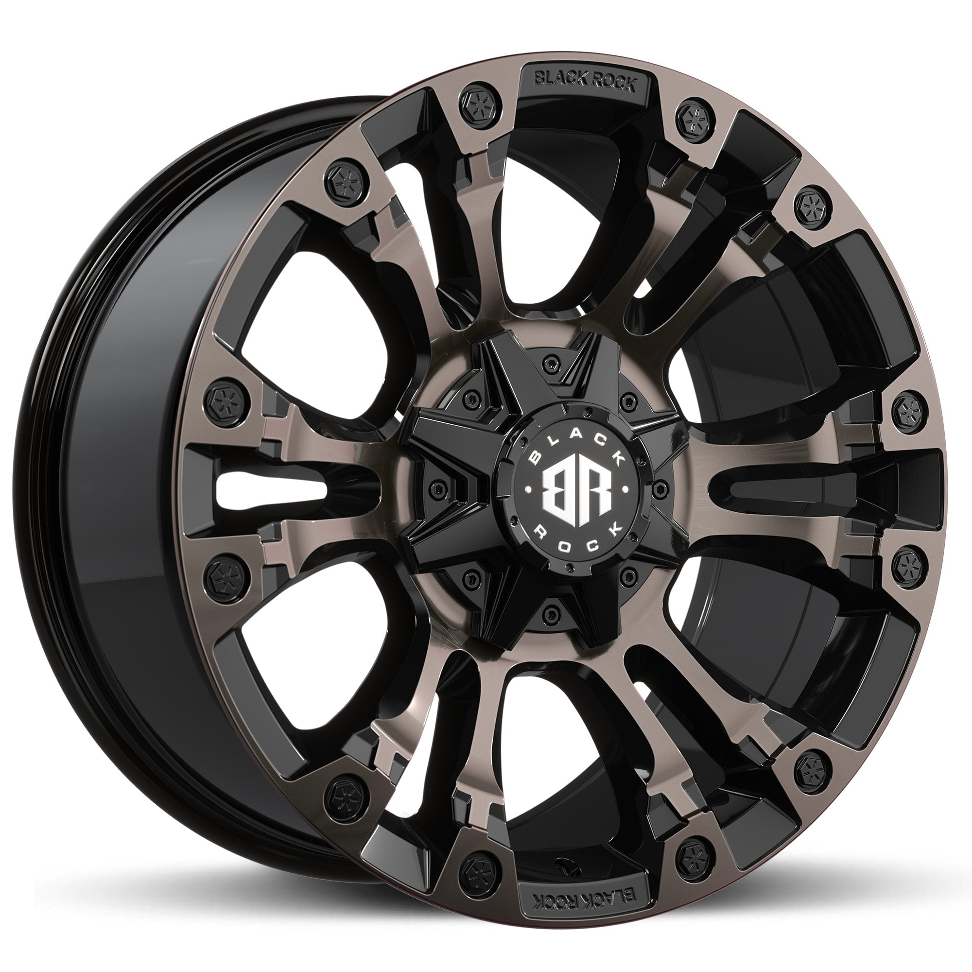REP 395 RR BLACK MACHINED FACE 22X9.5 5X120 WHEEL - CNC Wheels
