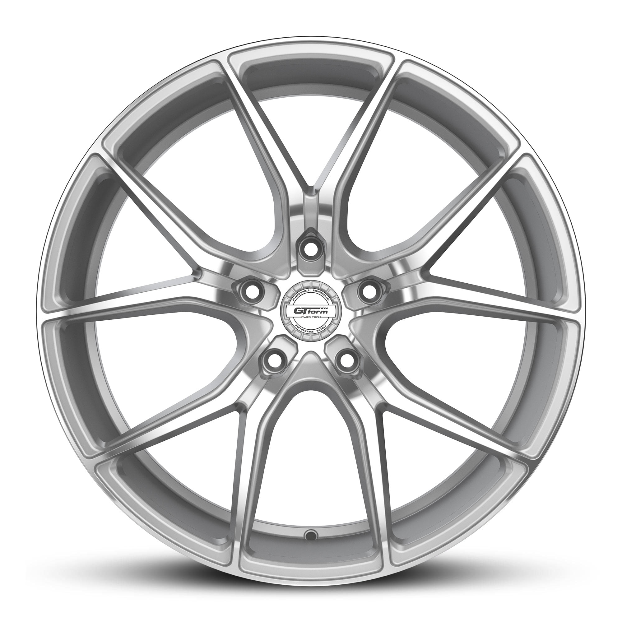 GT FORM VENOM SILVER MACHINED FACE 20X8.5 5X120 WHEEL - CNC Wheels