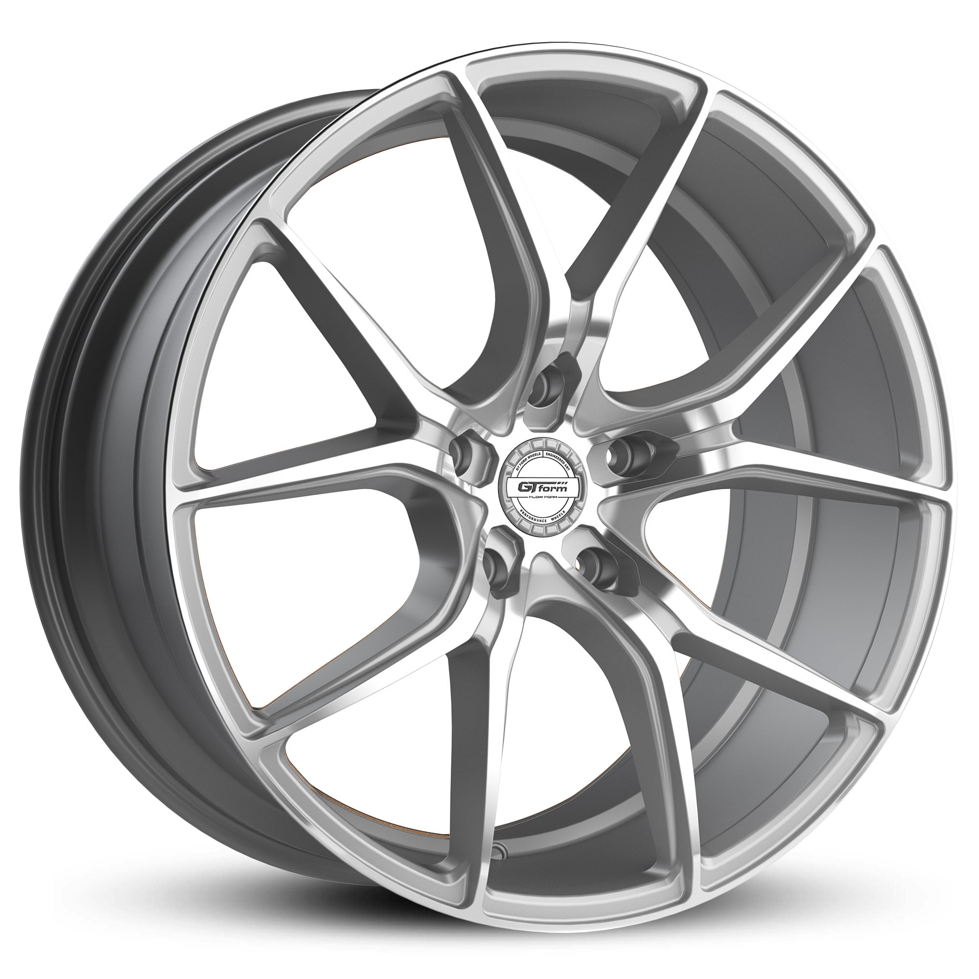 GT FORM VENOM SILVER MACHINED FACE 20X10 5X112 WHEEL - CNC Wheels