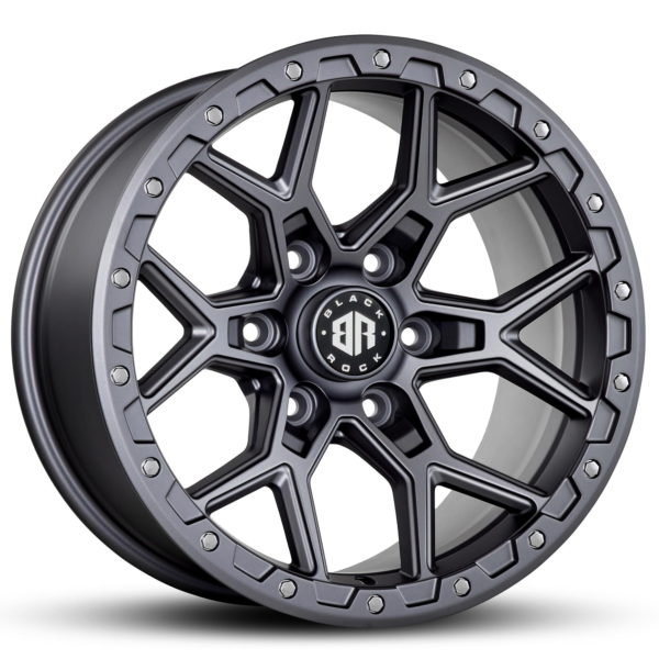 BLACK ROCK VIPER SATIN BLACK 17X9 6X139.7 WHEEL & TYRE PACKAGE - CNC Wheels