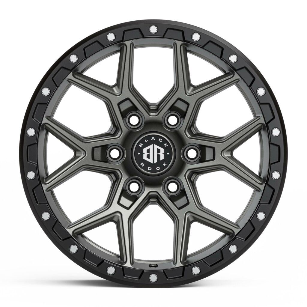 BLACK ROCK VIPER GUNMETAL GREY BLACK RING 17X9 6X139.7 WHEEL & TYRE ...