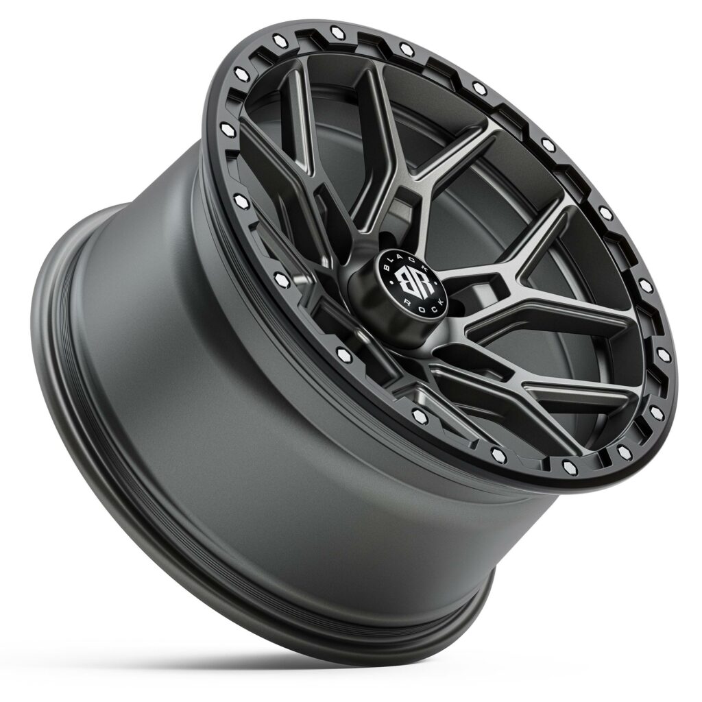 BLACK ROCK VIPER GUNMETAL GREY BLACK RING 17X9 6X139.7 WHEEL & TYRE ...