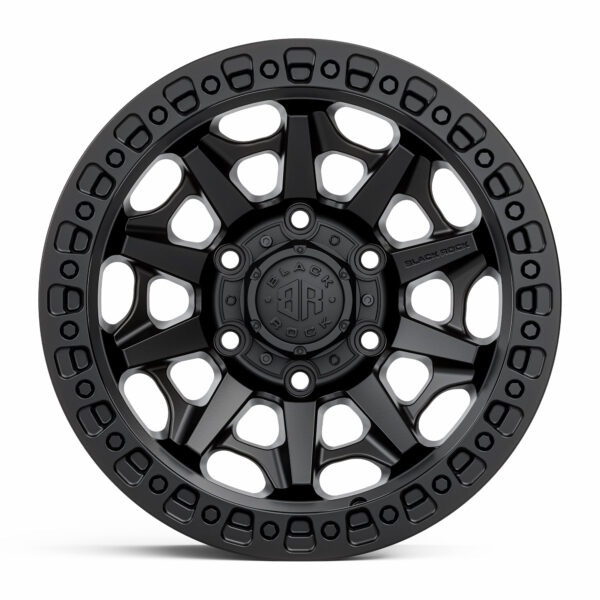 16 INCH 4X4 RIMS | BLACK ROCK CAGE SATIN BLACK 16X8.5 6X139.7