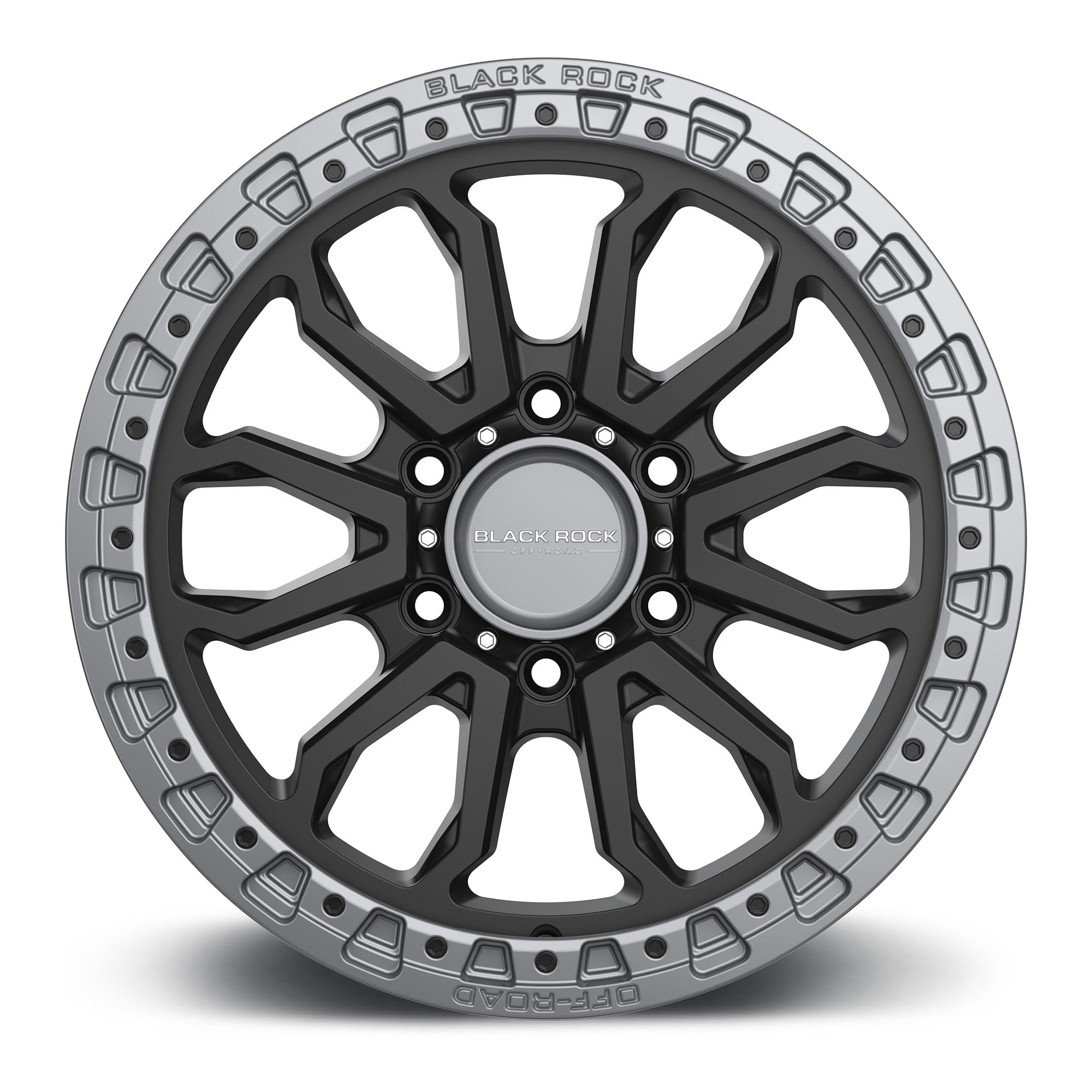 BLACK ROCK COBRA WHEELS SATIN BLACK GUNMETAL GREY RING 17X9 6X139.7 ...