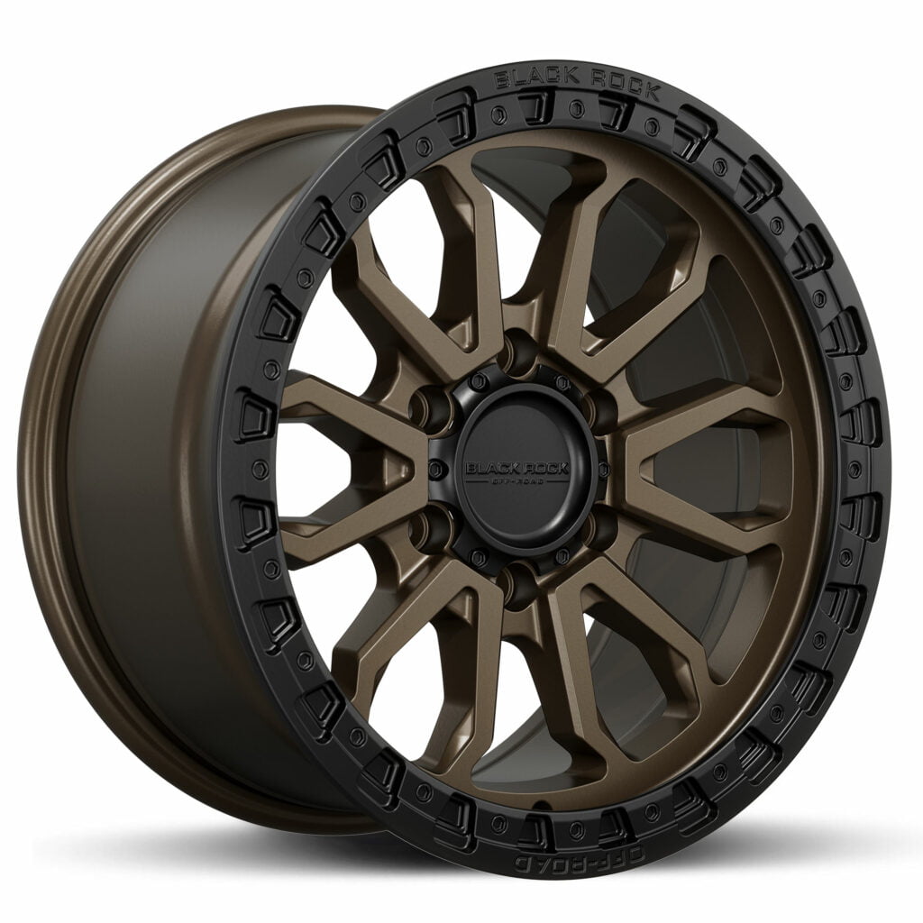 BLACK ROCK COBRA WHEELS DARK BRONZE BLACK RING 17X9 6X139.7 | 4X4 RIMS