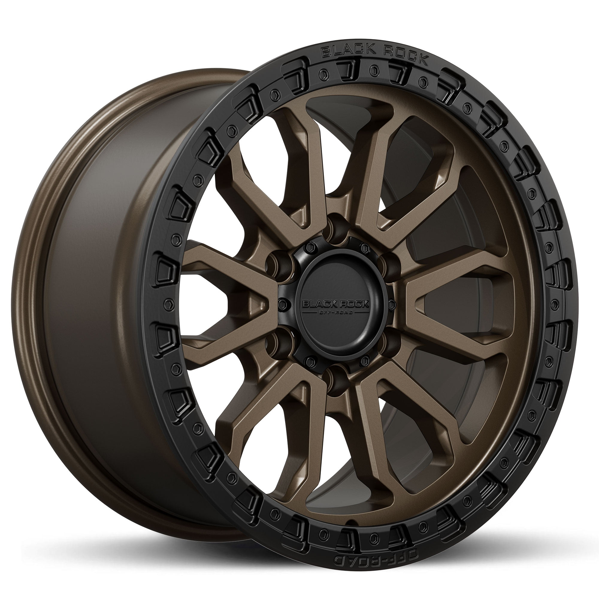 BLACK ROCK COBRA WHEELS DARK BRONZE BLACK RING 17X9 6X139.7 | 4X4 RIMS