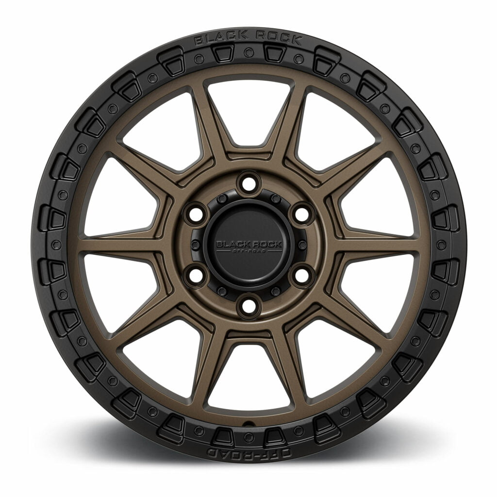 BLACK ROCK GUNNER DARK BRONZE WITH BLACK RING 17X9 6X130 WHEEL - CNC Wheels