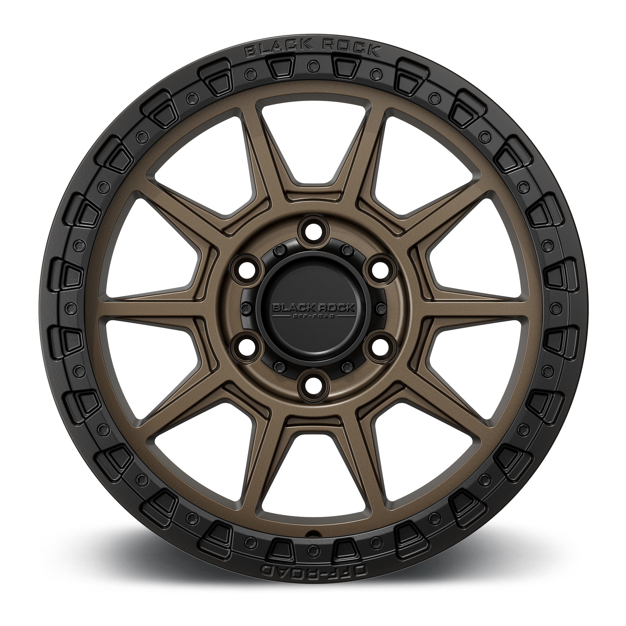 BLACK ROCK GUNNER DARK BRONZE WITH BLACK RING 17X9 6X130 WHEEL - CNC Wheels