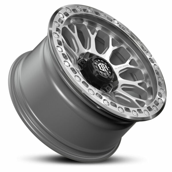 BLACK ROCK SPIDER WHEELS SILVER MACHINED 17X9 6X139.7