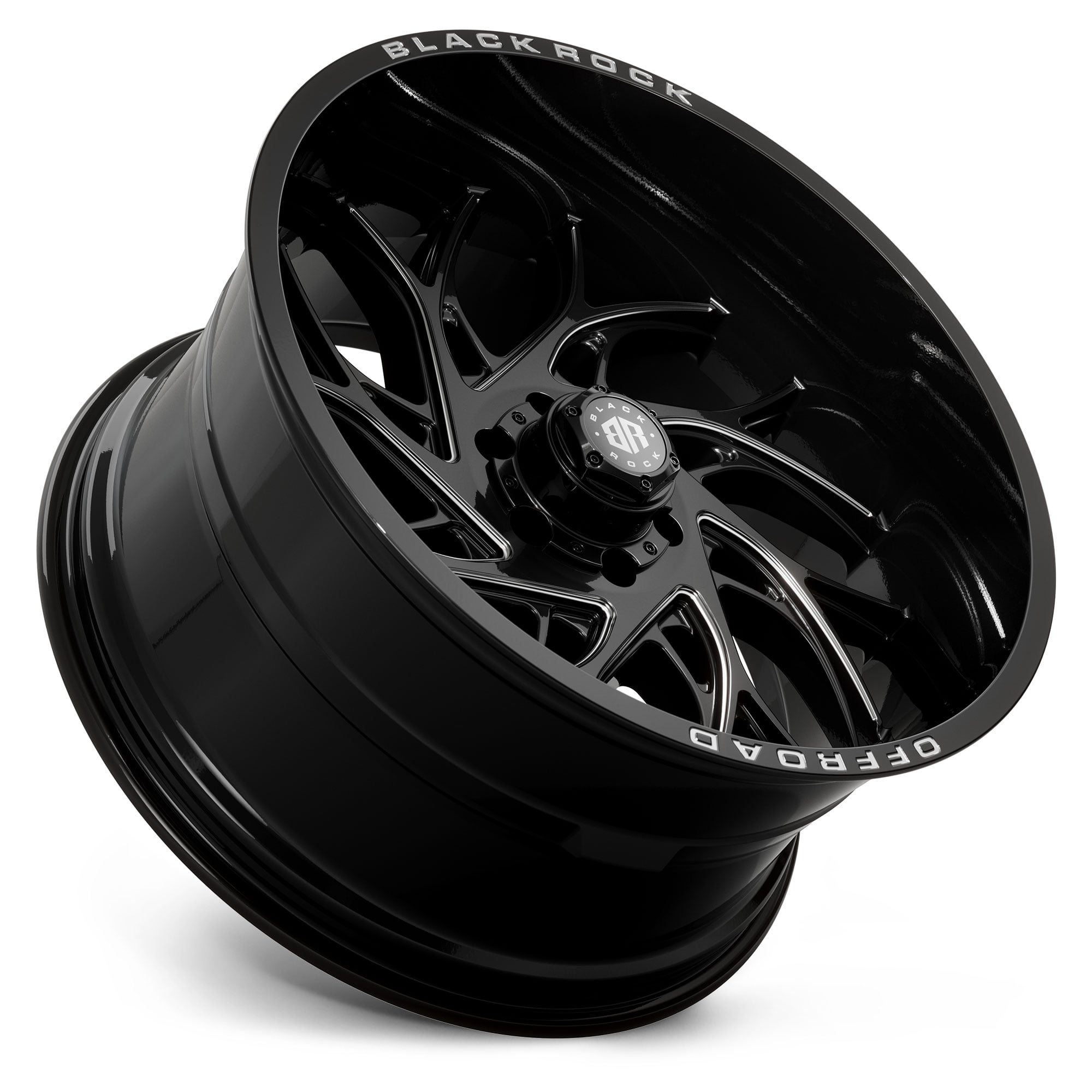 BLACK ROCK STRYKER GLOSS BLACK MILLED 22X11.5 6X139.7 WHEEL & TYRE ...