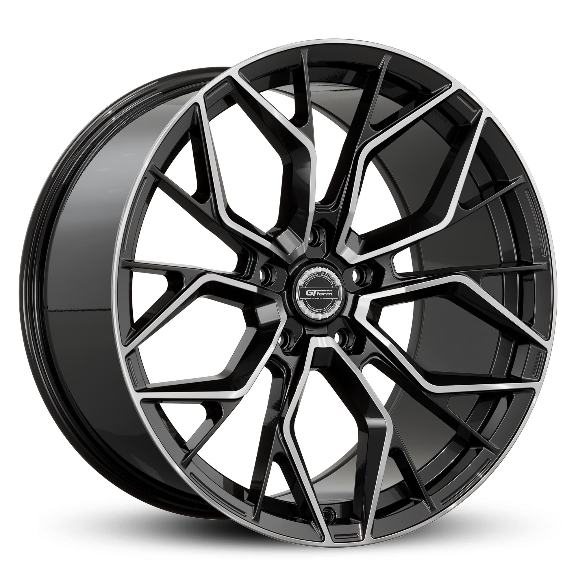 GT FORM MARQUEE GLOSS BLACK MACHINED FACE 18X8 5X112 WHEEL & TYRE ...
