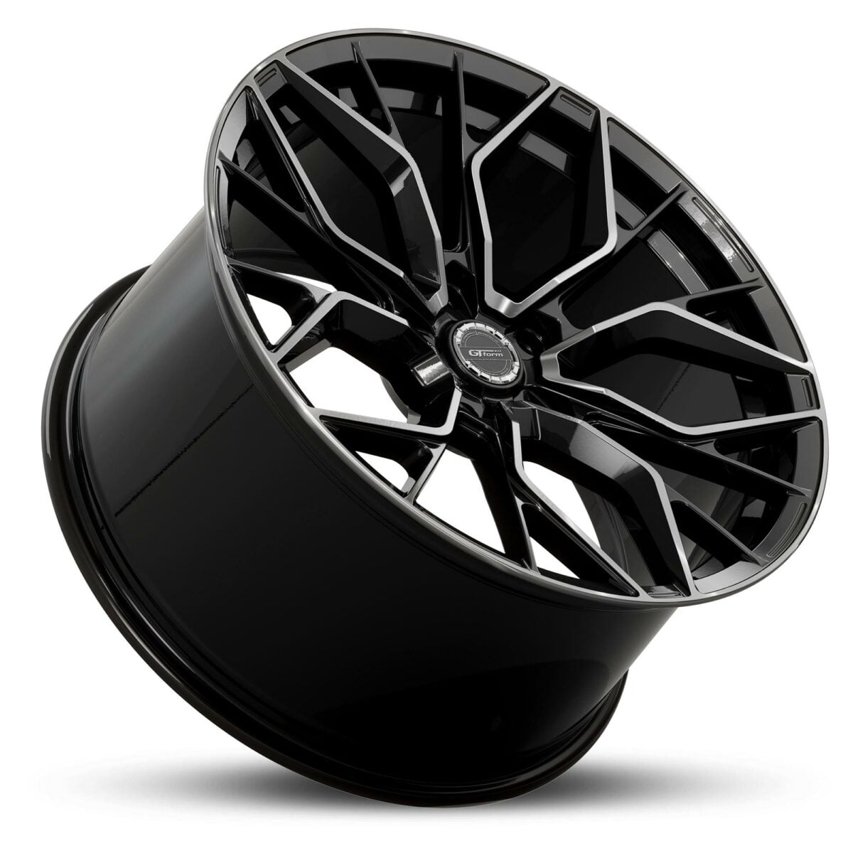 GT FORM MARQUEE GLOSS BLACK MACHINED FACE 18X8 5X100 WHEEL & TYRE ...