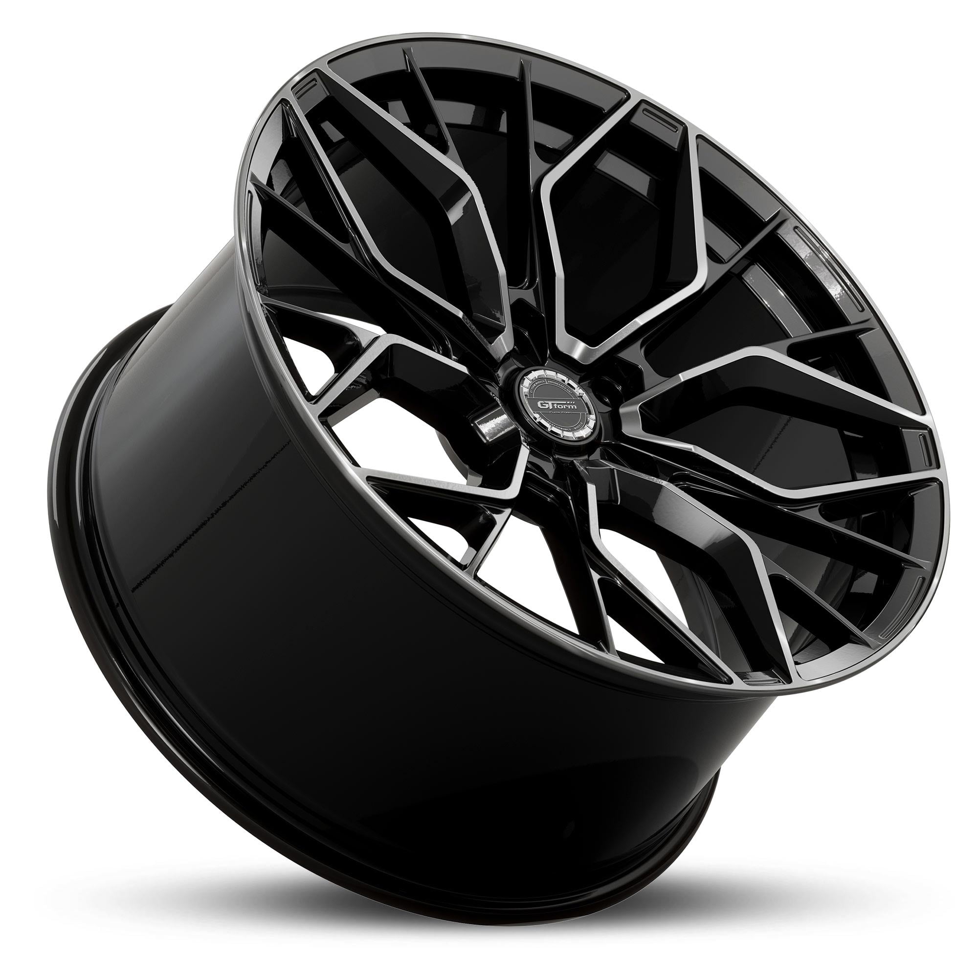 GT FORM MARQUEE GLOSS BLACK MACHINED FACE 18X8 5X100 WHEEL & TYRE ...