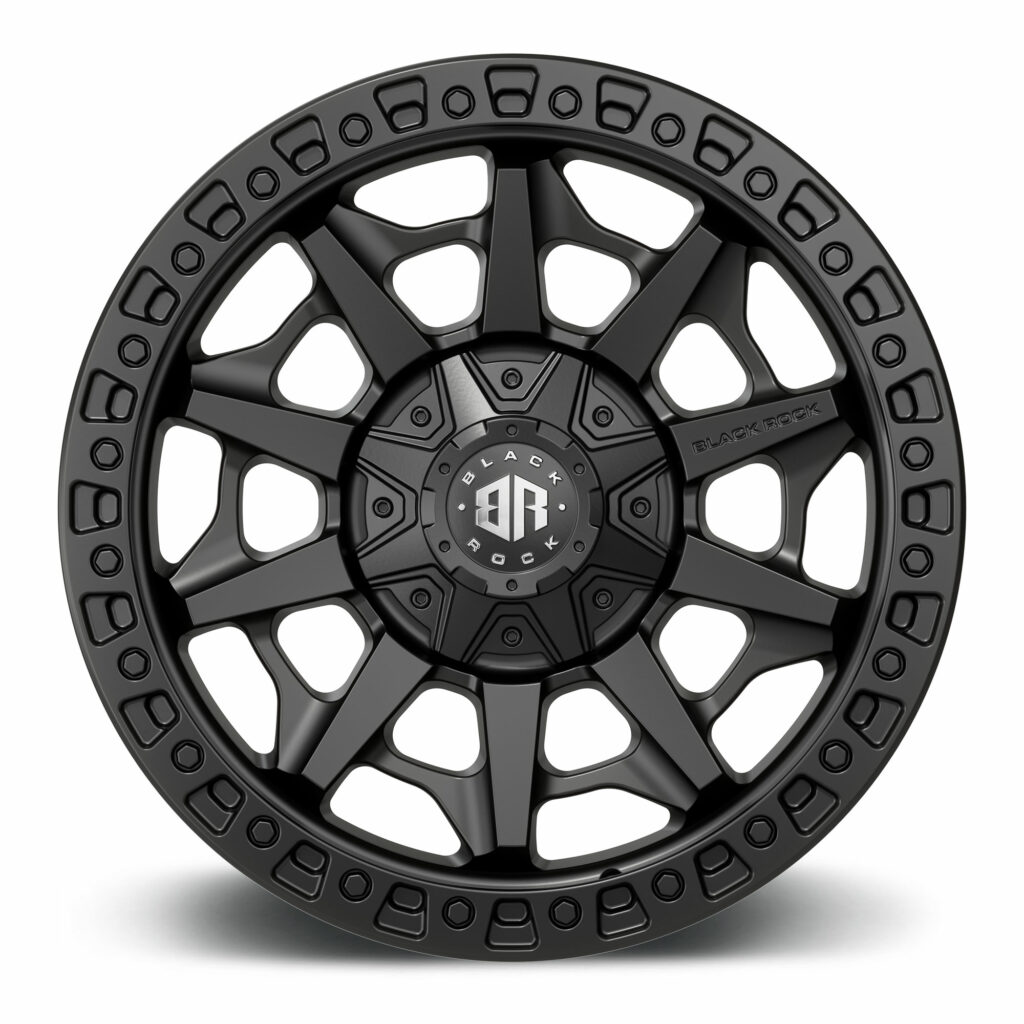 BLACK ROCK CAGE SATIN BLACK 20X9 6X130 WHEEL & TYRE PACKAGE - CNC Wheels