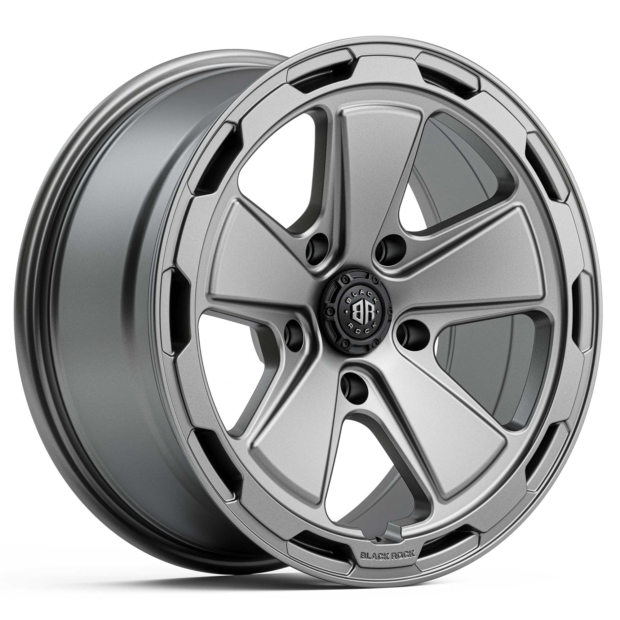 BLACK ROCK SUMMIT SATIN GUNMETAL GREY 18X8 5X130 WHEEL - CNC Wheels