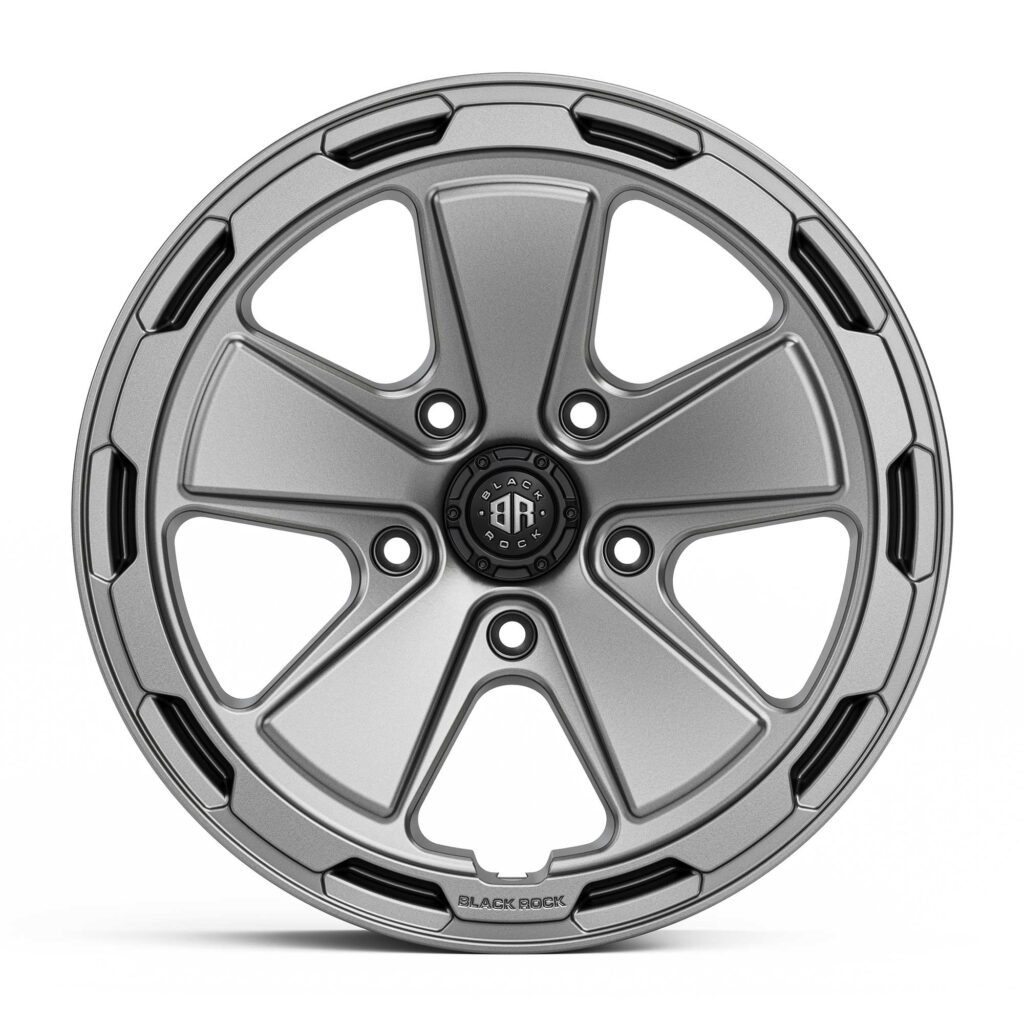 BLACK ROCK SUMMIT SATIN GUNMETAL GREY 18X8 5X130 WHEEL - CNC Wheels