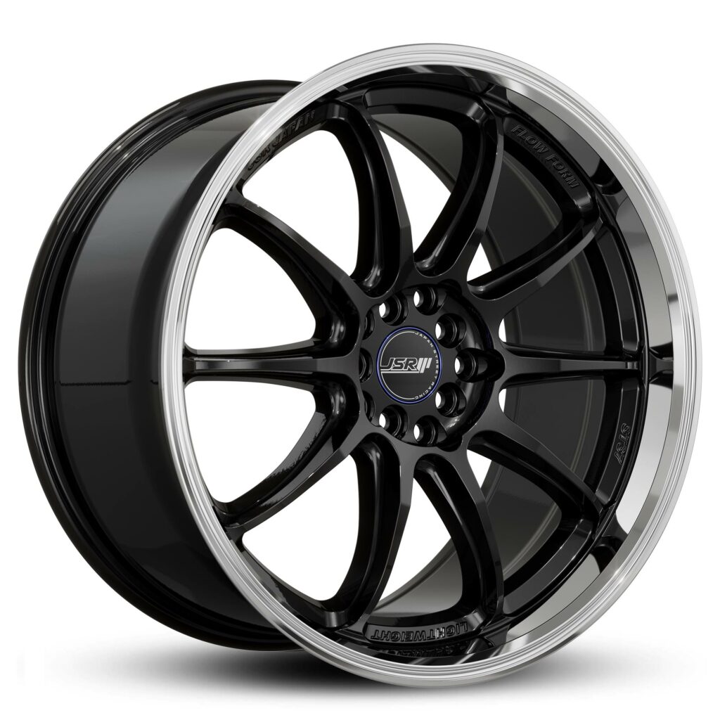 RACING WHEELS JSR ST37 GLOSS BLACK MACHINED LIP 19X8.5 5X105 WHEEL
