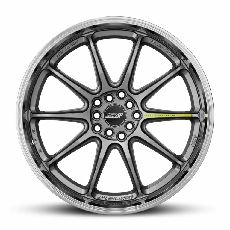 RACING WHEELS JSR ST37 GUNMETAL GREY MACHINED LIP 18X8.5 5X112 WHEEL