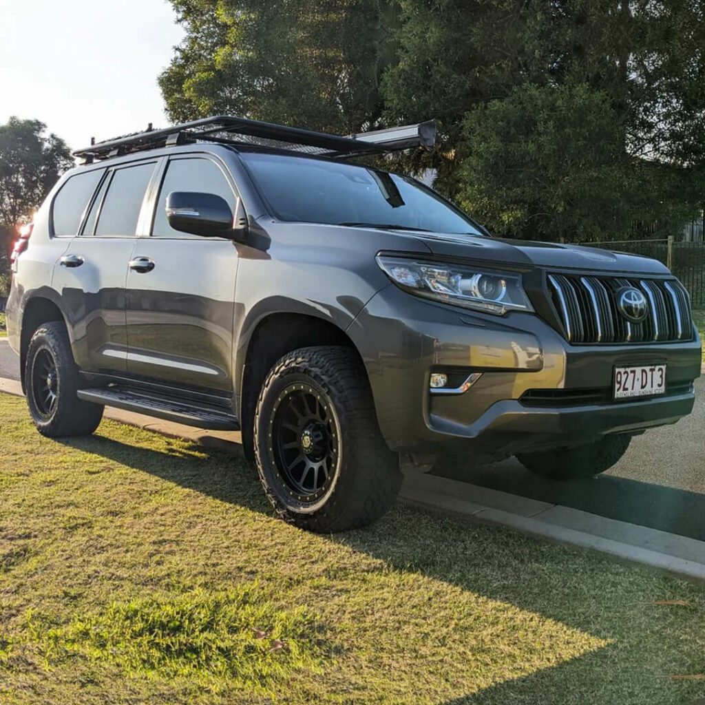 Landcruiser Rims | 17 Inch Black Rock Omega Satin Black Wheels