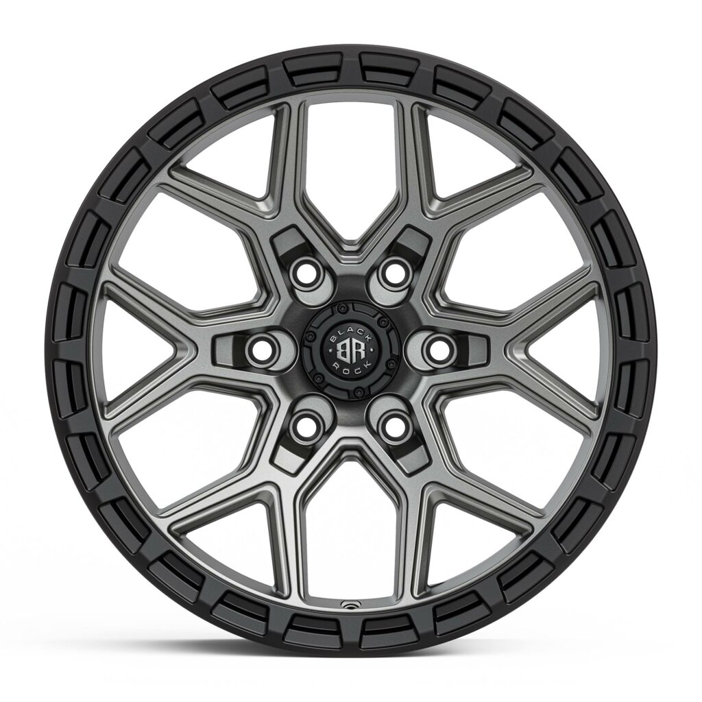 BLACK ROCK VIPER GUNMETAL GREY BLACK RING 17X9 6X139.7 WHEEL & TYRE ...