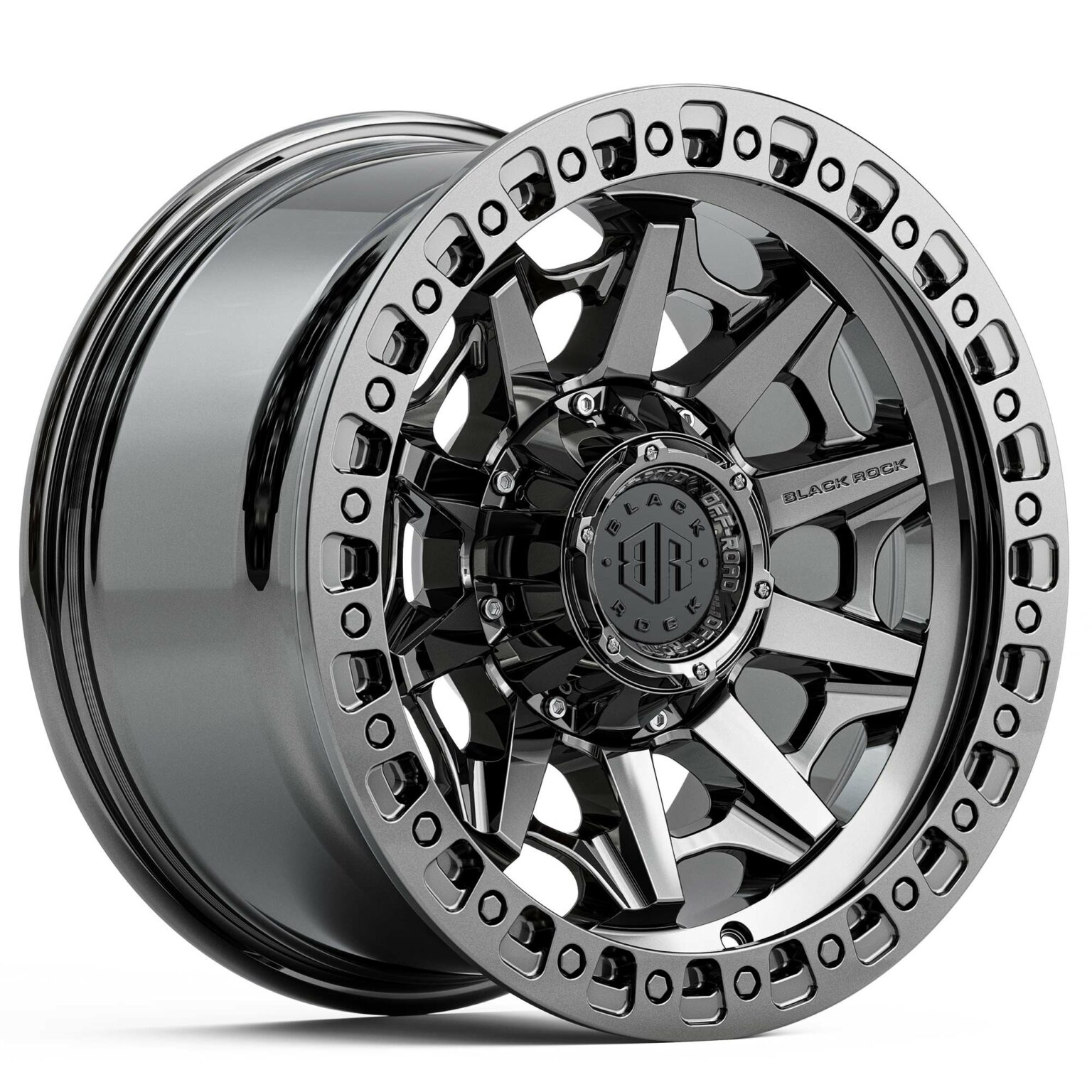 BLACK ROCK CAGE BLACK CHROME 18X9 5X150 WHEEL ONLY - CNC Wheels
