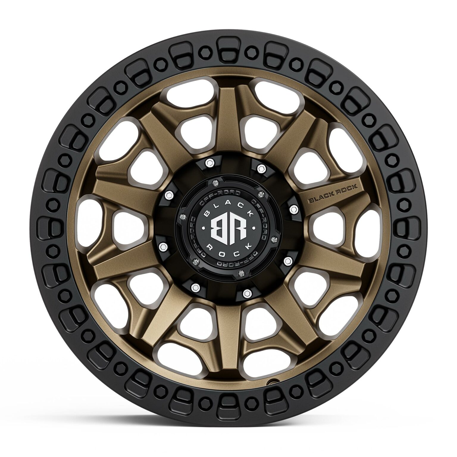 BLACK ROCK CAGE DARK BRONZE WITH BLACK RING 18X9 6X130 WHEEL ONLY - CNC ...