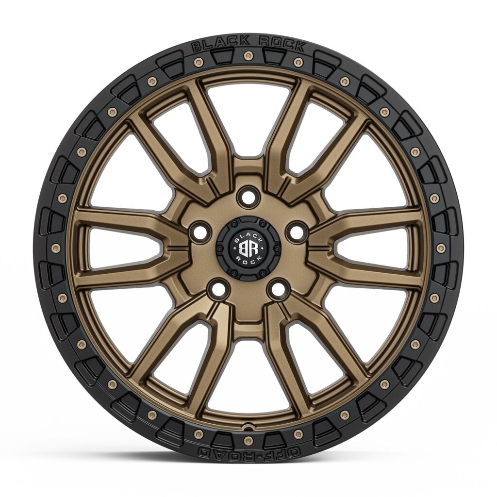 BLACK ROCK RAMBLER DARK BRONZE WITH BLACK RING 17X8.5 5X120 WHEEL ONLY