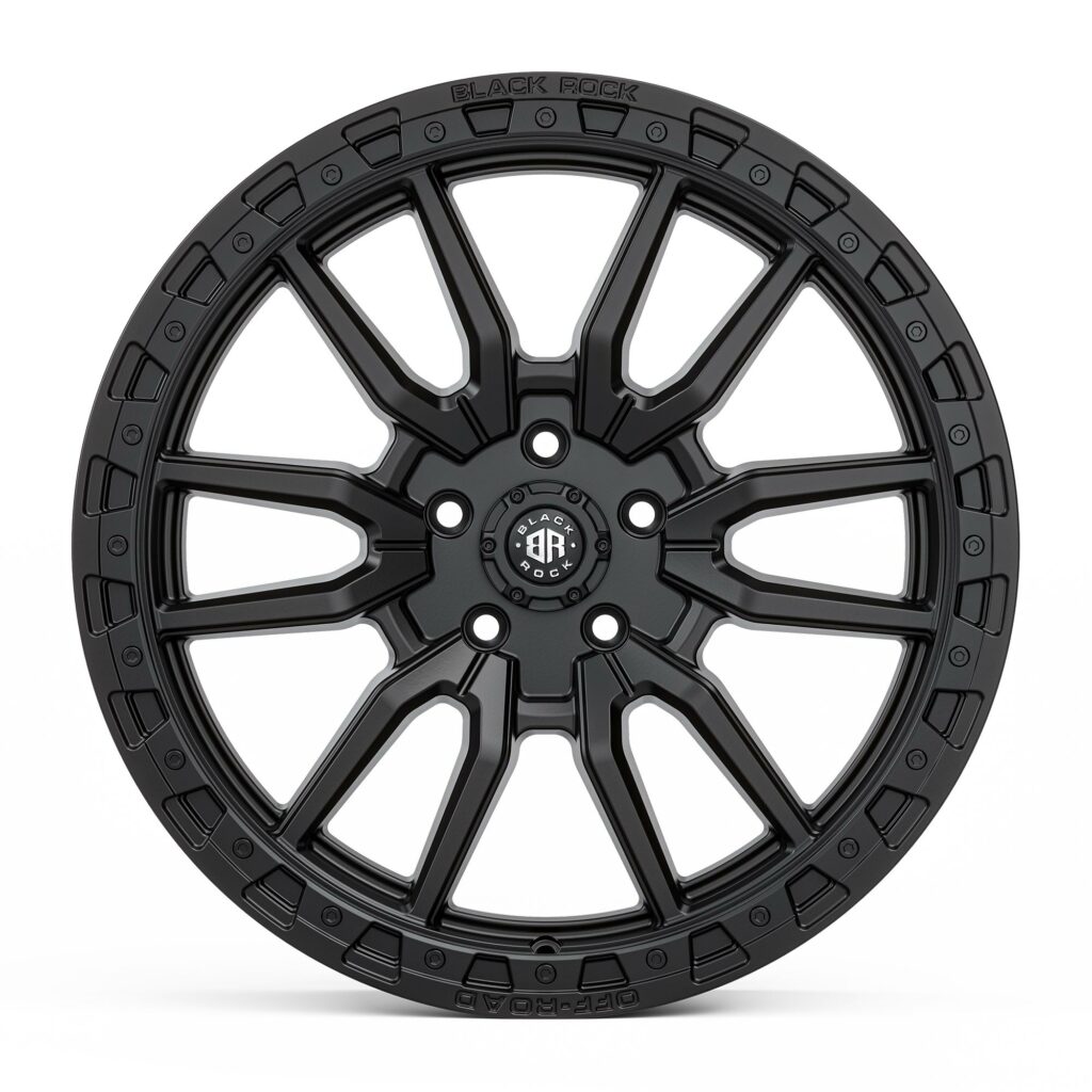 BLACK ROCK RAMBLER SATIN BLACK 20X9 6X130 WHEEL ONLY - CNC Wheels