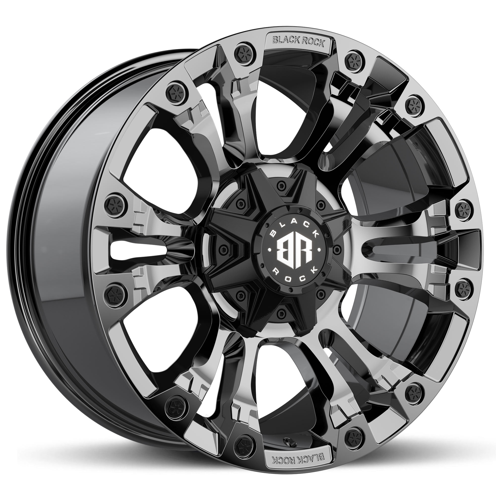 BLACK ROCK FORCER BLACK CHROME 20X9 5X114.3 WHEEL - CNC Wheels