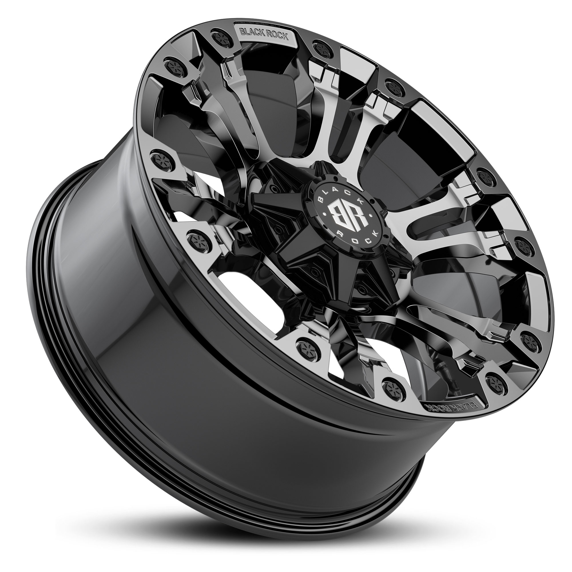 BLACK ROCK FORCER BLACK CHROME 20X9 5X127 WHEEL & TYRE PACKAGE - CNC Wheels