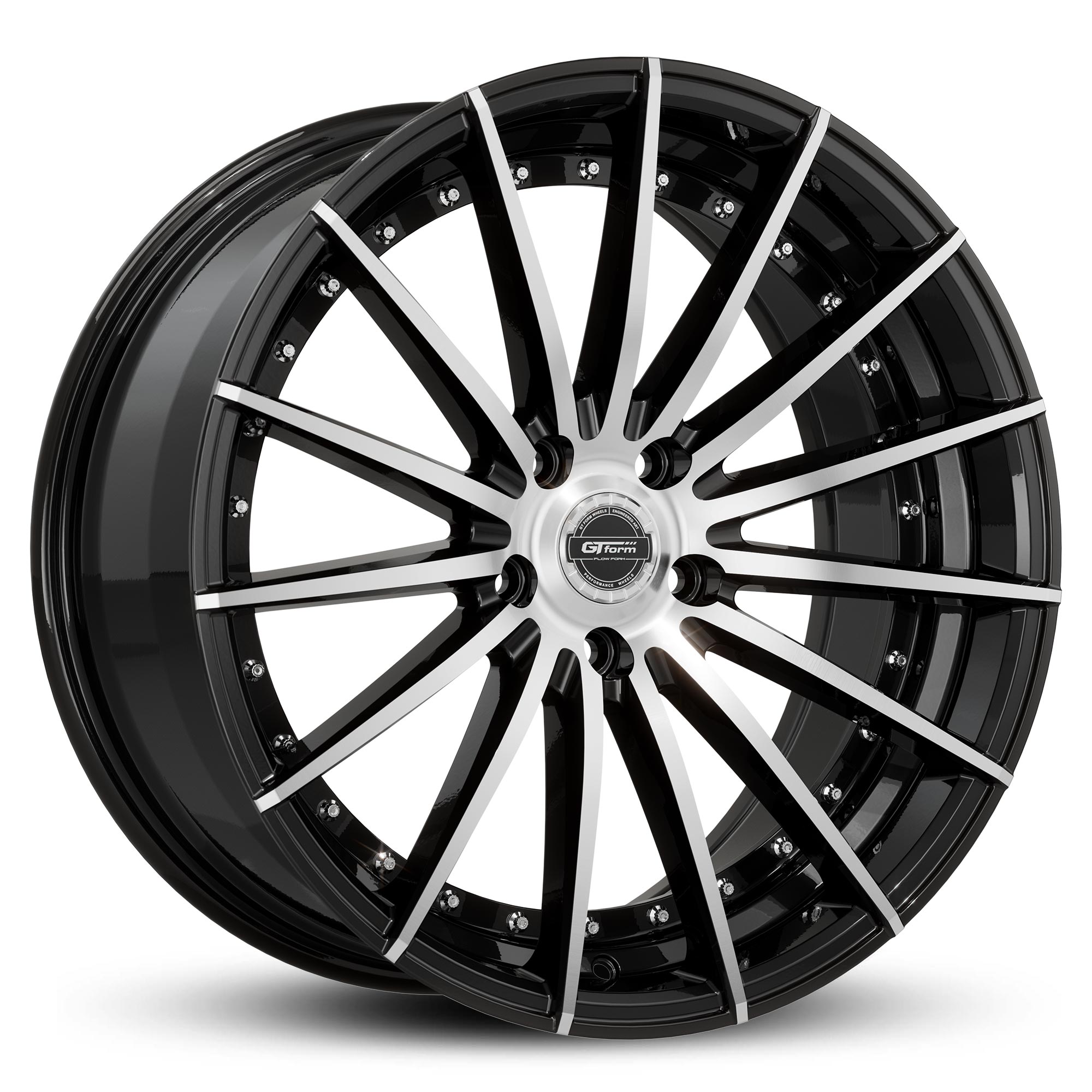 GT FORM ANVIL GLOSS BLACK MACHINED FACE 19X8.5 5X110 WHEEL | CNC Wheels