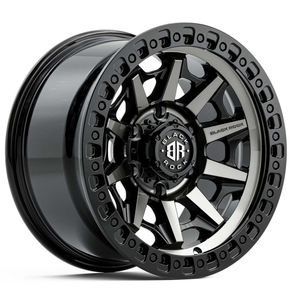 4X4 RIMS BLACK ROCK CAGE GLOSS BLACK TINTED 17 INCH 6X139.7