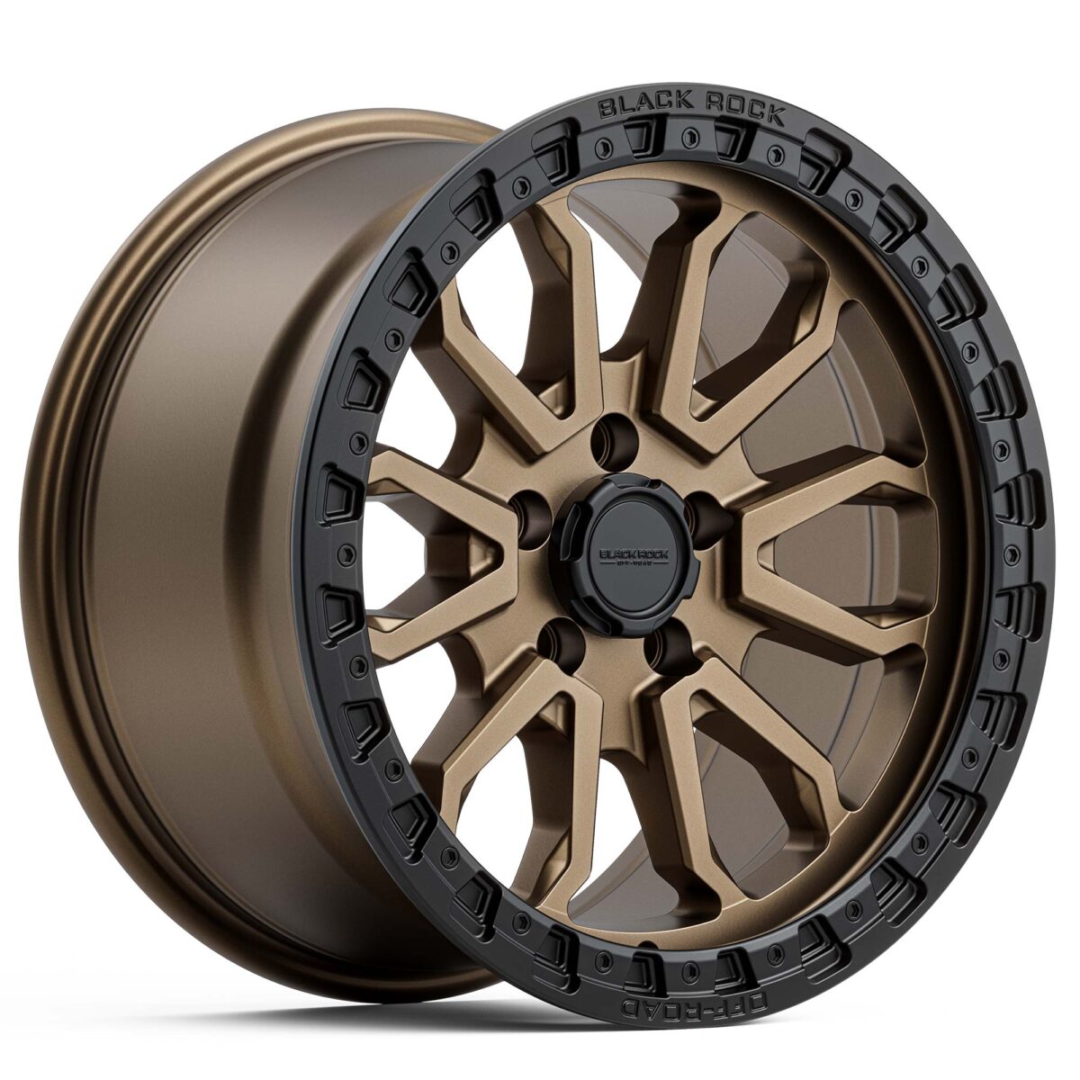 BLACK ROCK COBRA DARK BRONZE WITH BLACK RING 17X9 5X139.7 WHEEL - CNC ...