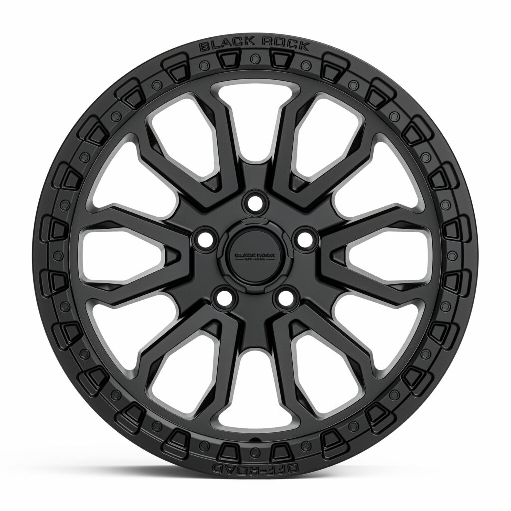 BLACK ROCK COBRA SATIN BLACK 17X9 5X150 WHEEL - CNC Wheels