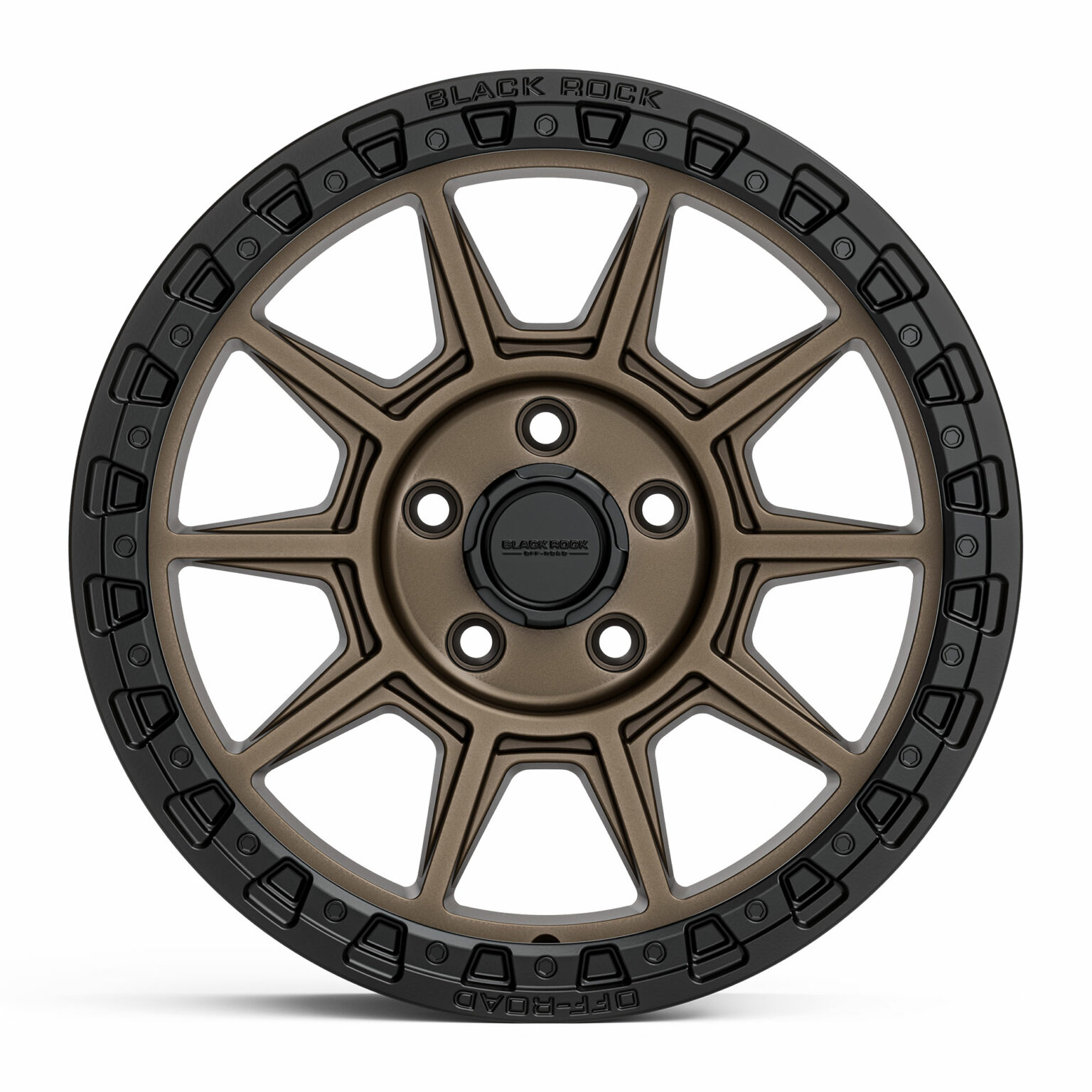 BLACK ROCK GUNNER DARK BRONZE WITH BLACK RING 17X9 5X150 WHEEL & TYRE ...