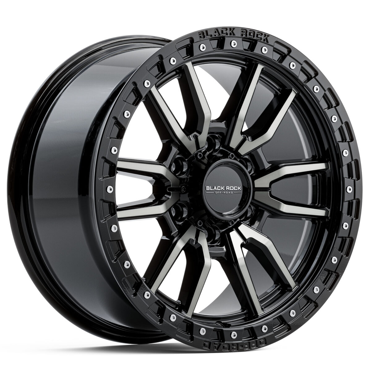 4X4 WHEELS BLACK ROCK RAMBLER GLOSS BLACK TINTED 18X8.5 6X139.7 RIMS