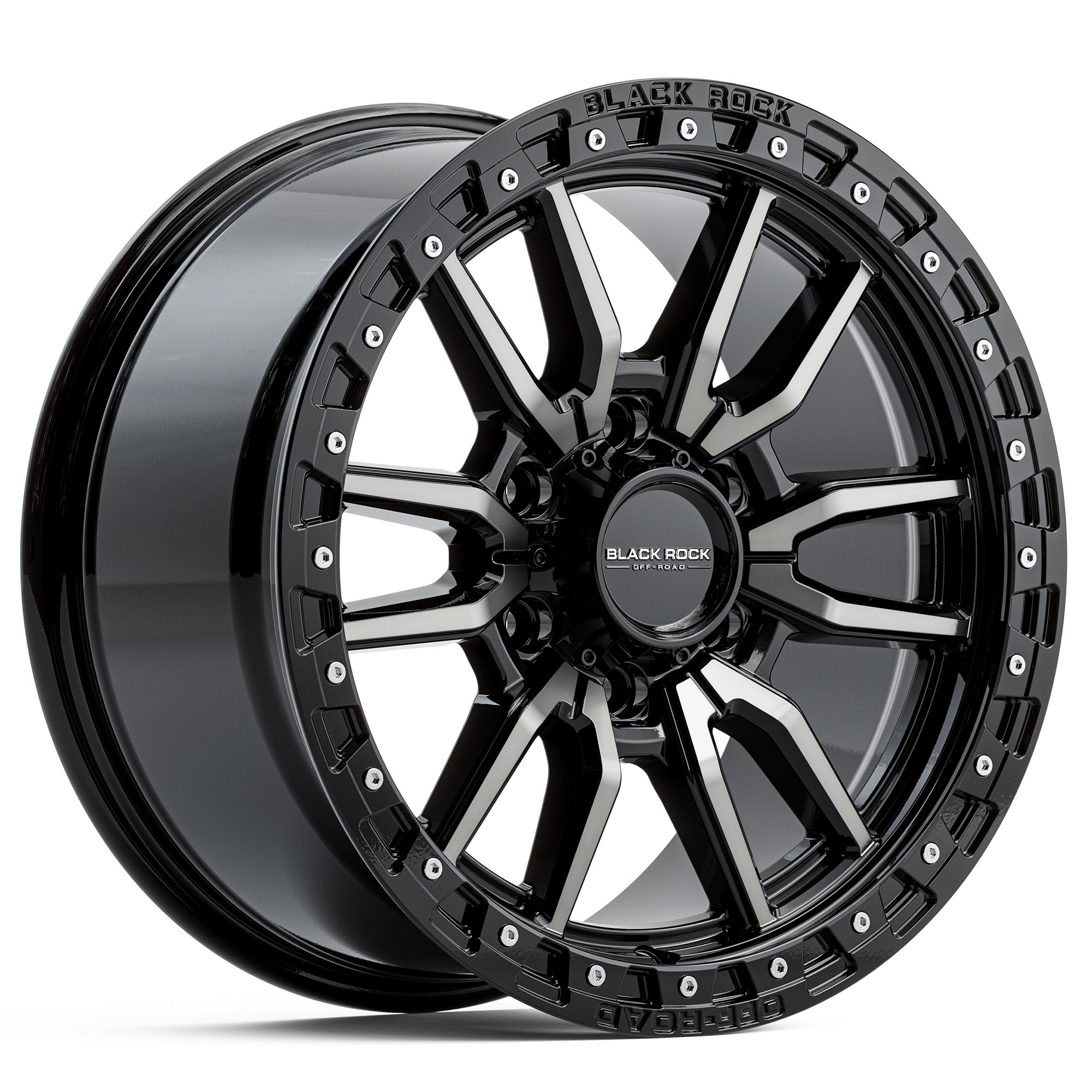 BLACK ROCK RAMBLER GLOSS BLACK TINTED 20X9 6X130 WHEEL - CNC Wheels