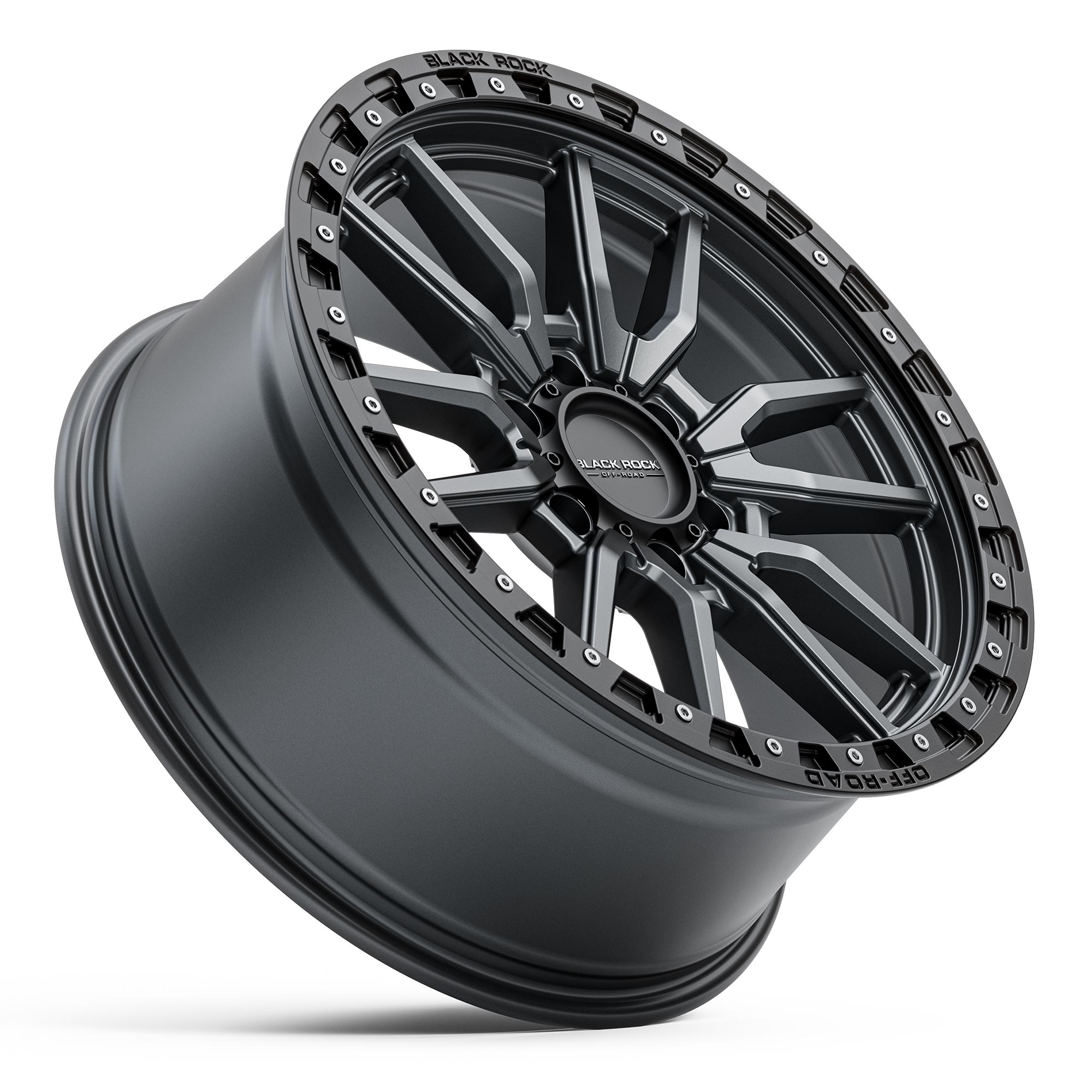 BLACK ROCK RAMBLER DARK GREY WITH BLACK RING 20X9 6X139.7 WHEEL ONLY ...