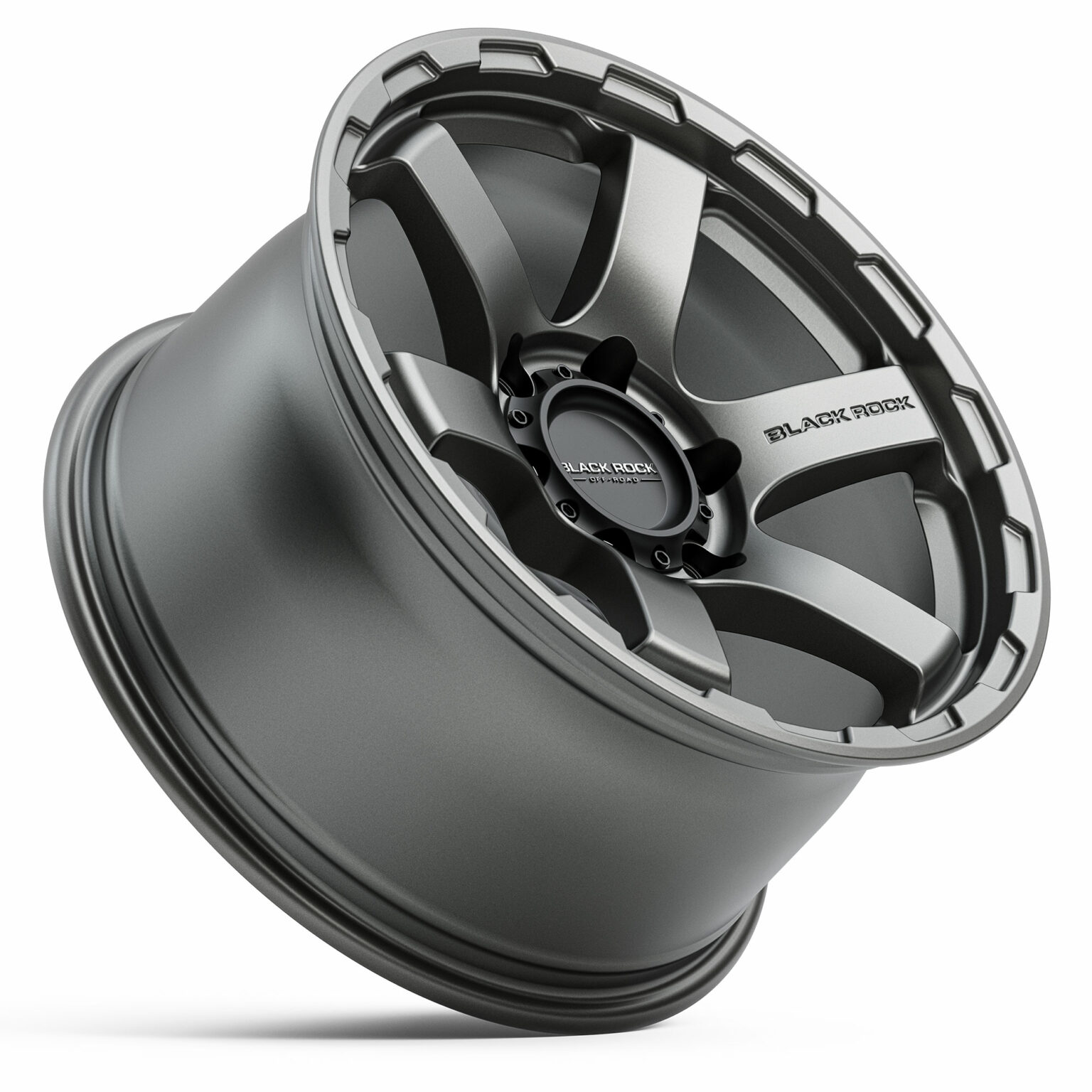 BLACK ROCK GRIP SATIN GUNMETAL GREY 17X9 6X139.7 WHEEL - CNC Wheels