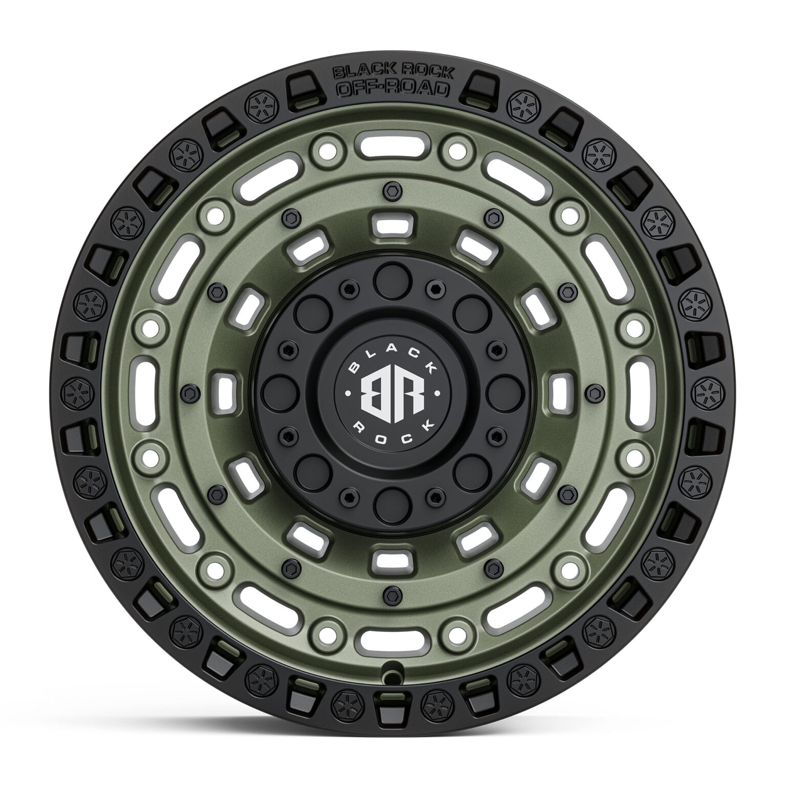BLACK ROCK MILITARY ARMY GREEN WITH BLACK RING 20X9 6X120 WHEEL & TYRE ...