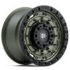 BLACK ROCK MILITARY ARMY GREEN WITH BLACK RING 17X9 6X130 WHEEL - CNC ...