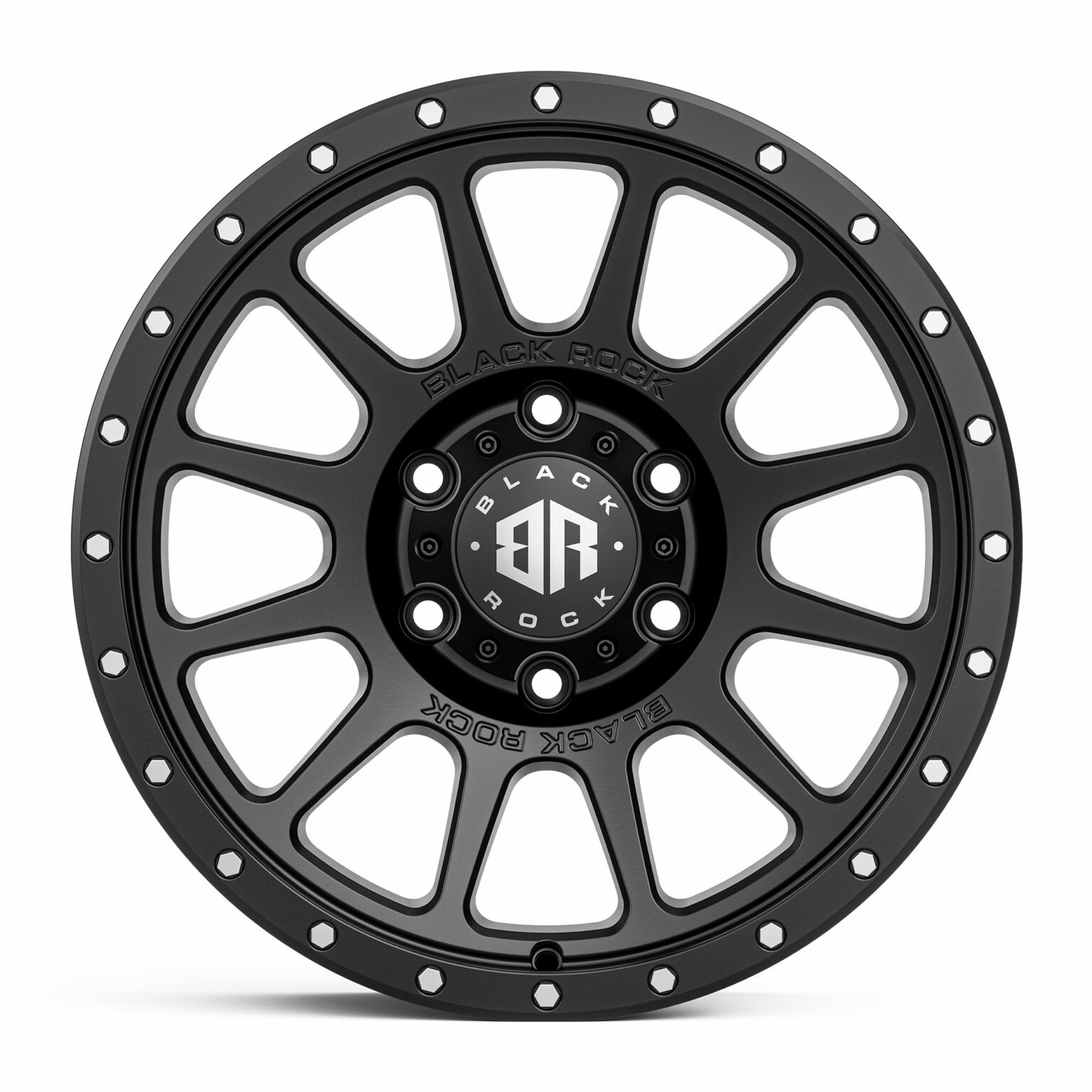 4X4 RIMS BLACK ROCK OMEGA GUNMETAL GREY WITH BLACK RING 17 INCH