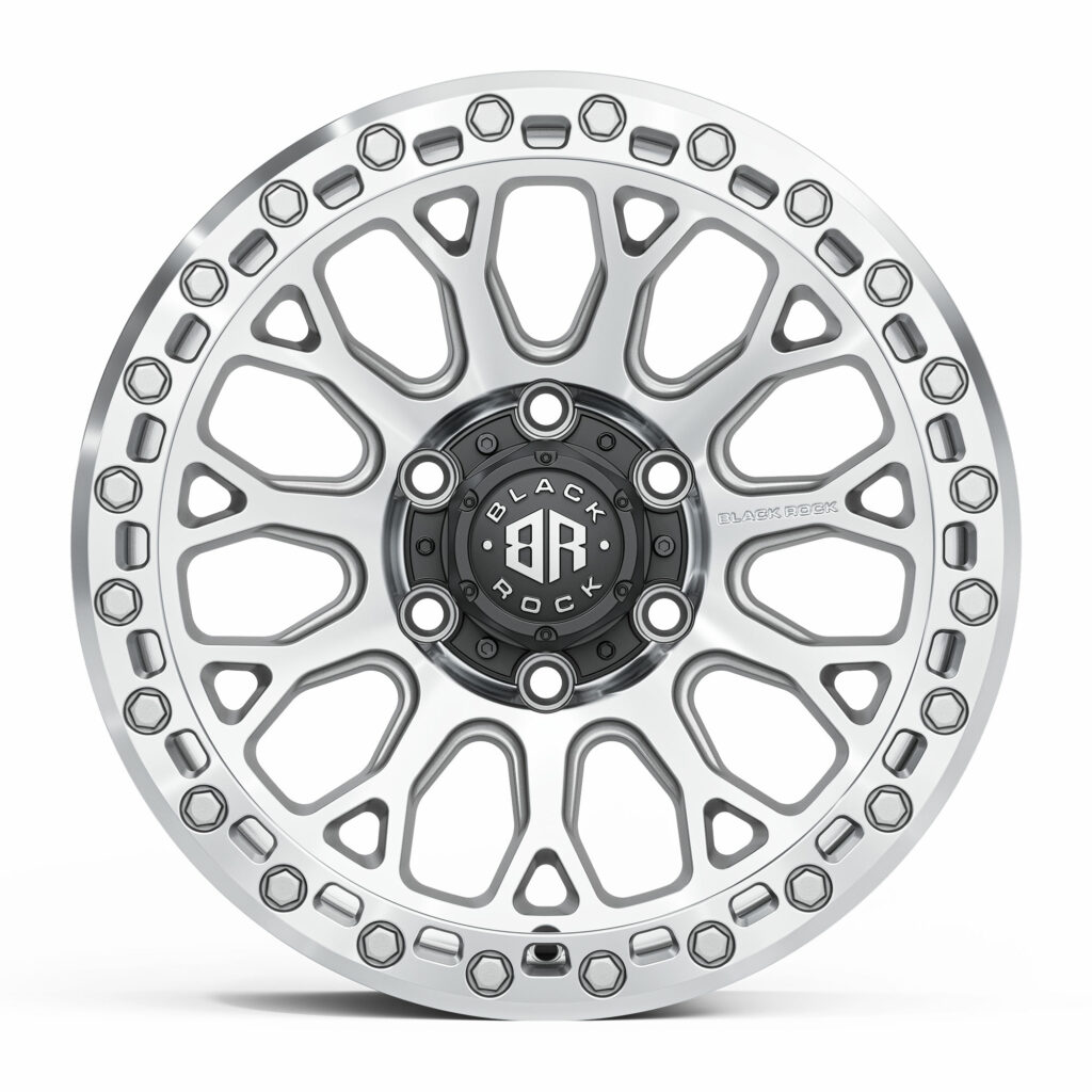 BLACK ROCK SPIDER WHEELS SILVER MACHINED 17X9 6X139.7