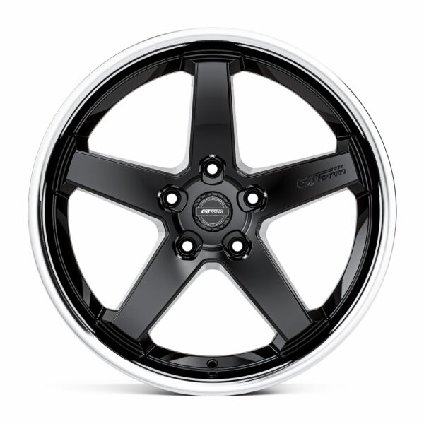 GT FORM LEGACY GLOSS BLACK WITH CHROME LIP 20X8.5 5X115 WHEEL WHEEL ...