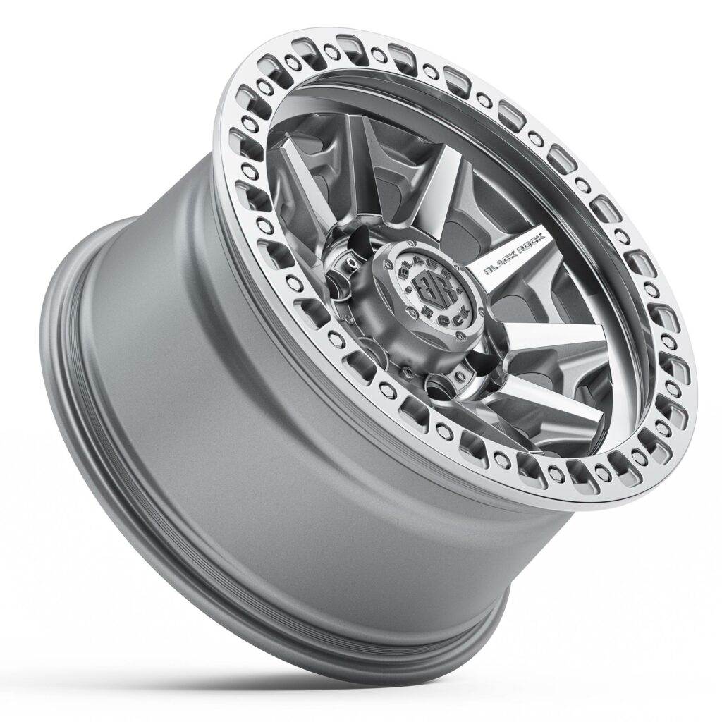 BLACK ROCK CAGE WHEELS SILVER MACHINED 17X9 6X139.7