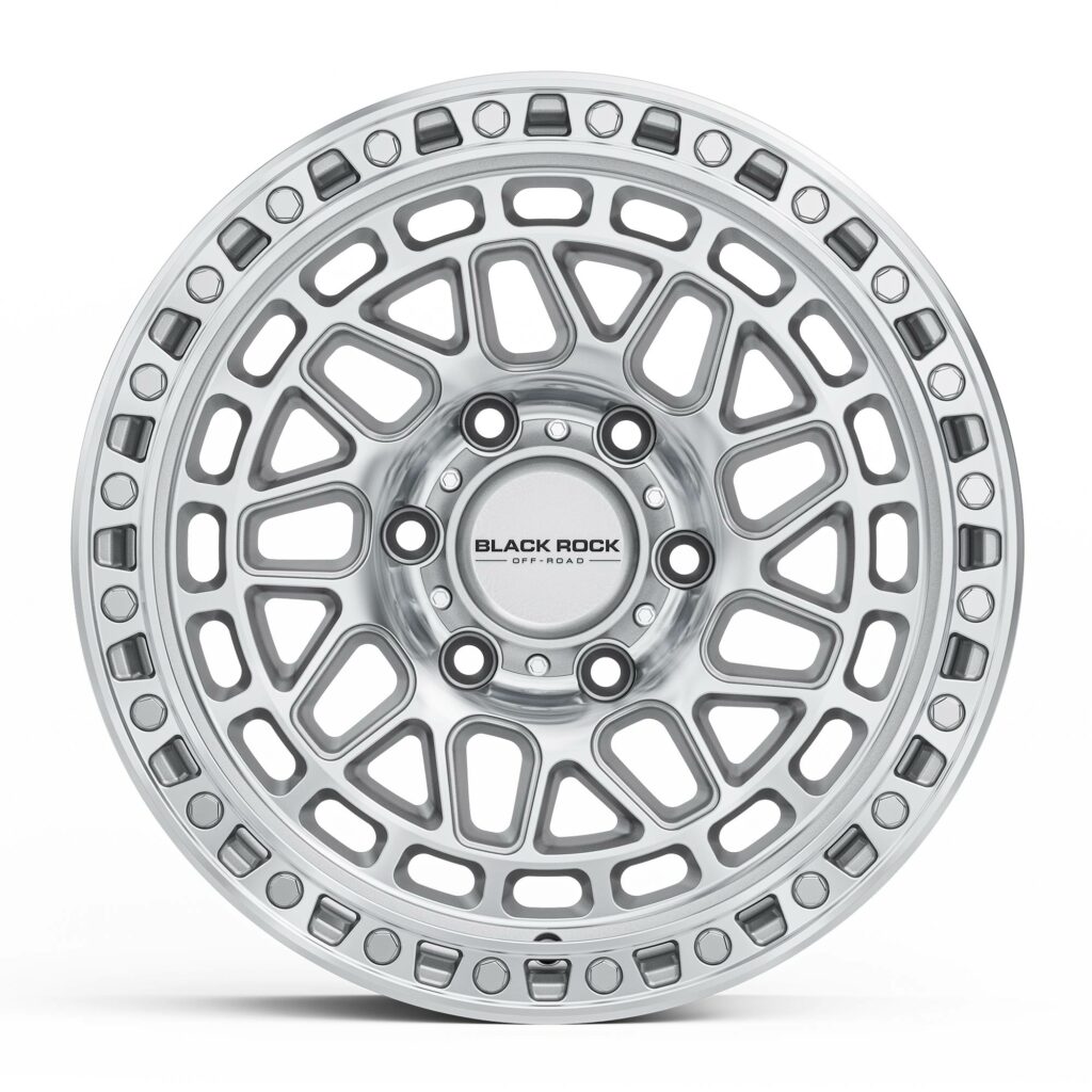 BLACK ROCK FURY WHEELS SILVER MACHINED 17X9 6X139.7