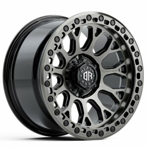 4X4 RIMS BLACK ROCK CAGE SILVER MACHINED 17 INCH 6X139.7
