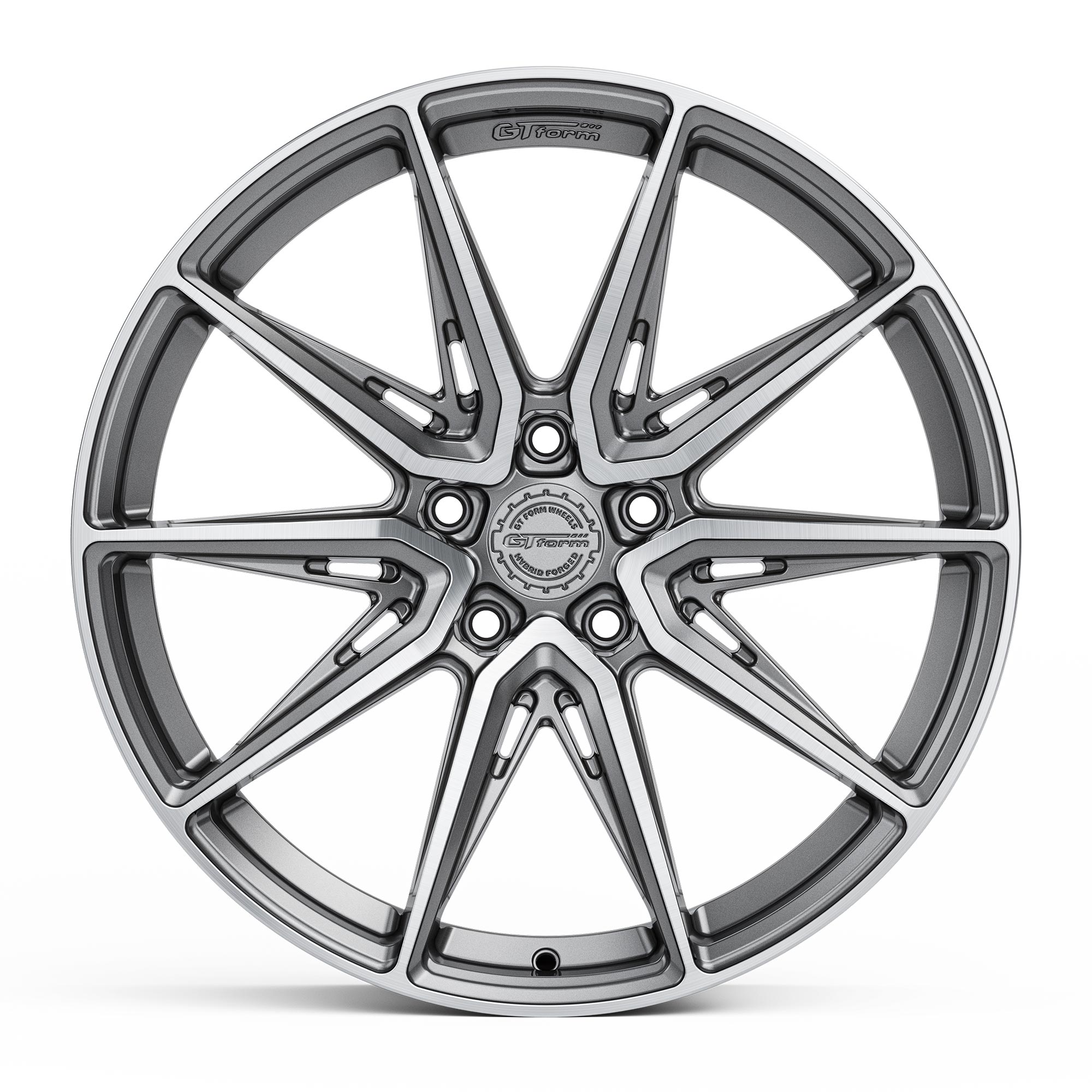 GT FORM HF2.1 HYBRID FORGED BRUSHED TITANIUM 20X9 5X130 WHEEL & TYRE ...